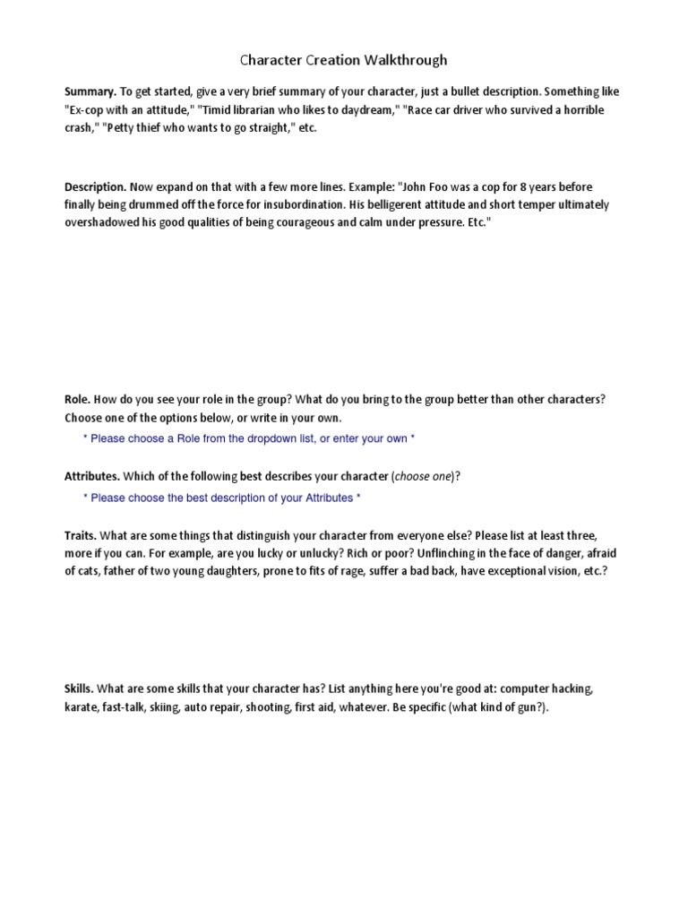 GURPS Character Creation Walkthrough | PDF