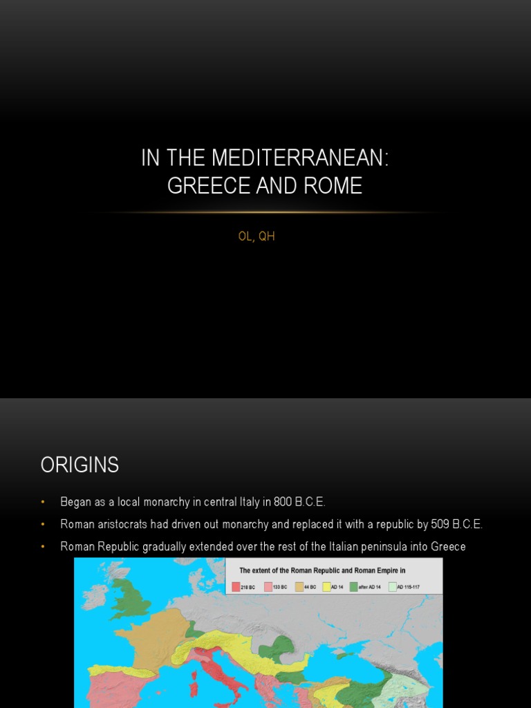 In The Mediterranean: Greece and Rome: Ol, QH | PDF