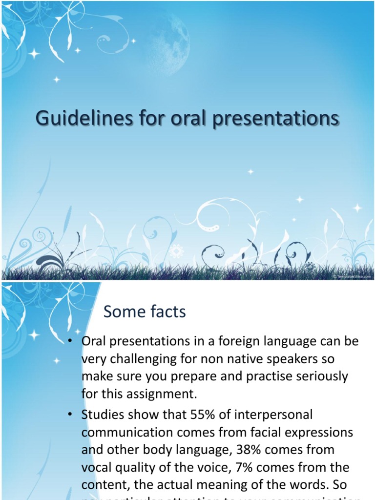 Guidelines For Oral Presentations | PDF | Semiotics | Learning