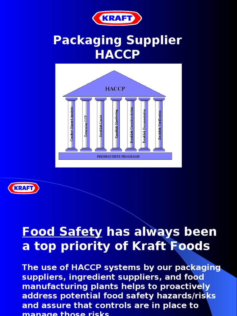 haccp ppt | Hazard Analysis And Critical Control Points | Packaging And ...