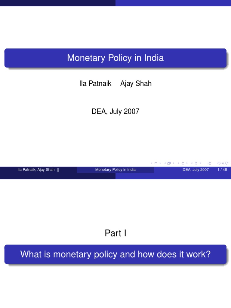 Monitory Policy | PDF