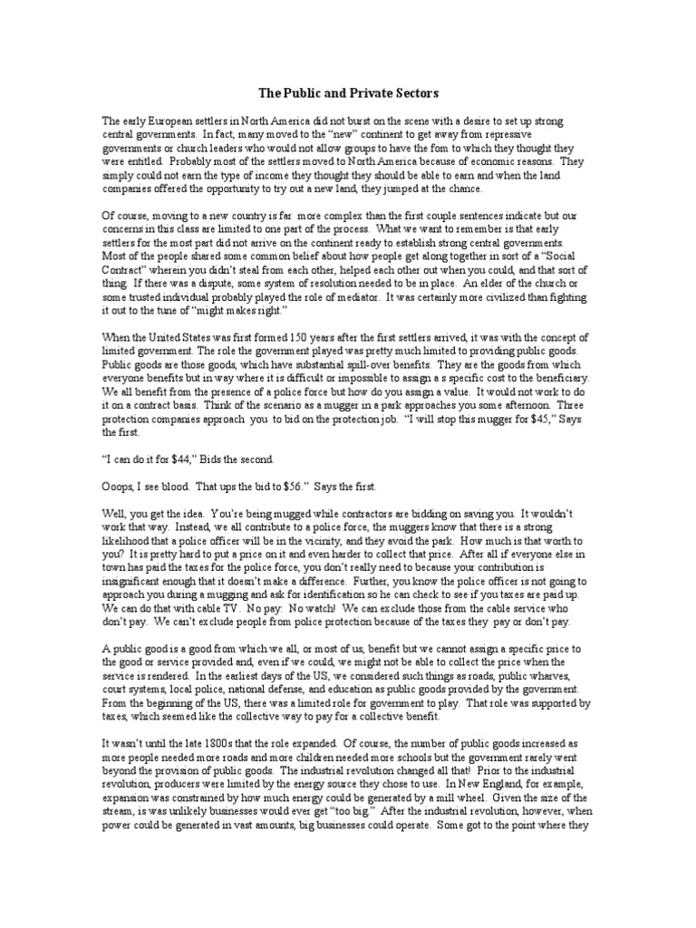 Evolution of Public Sector Roles in America | PDF | United States ...