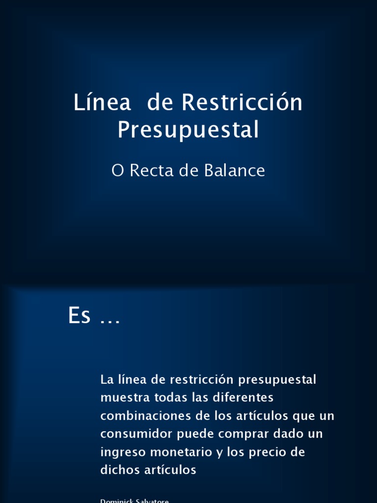 Recta de Balance | PDF | Presupuesto | Microeconomía