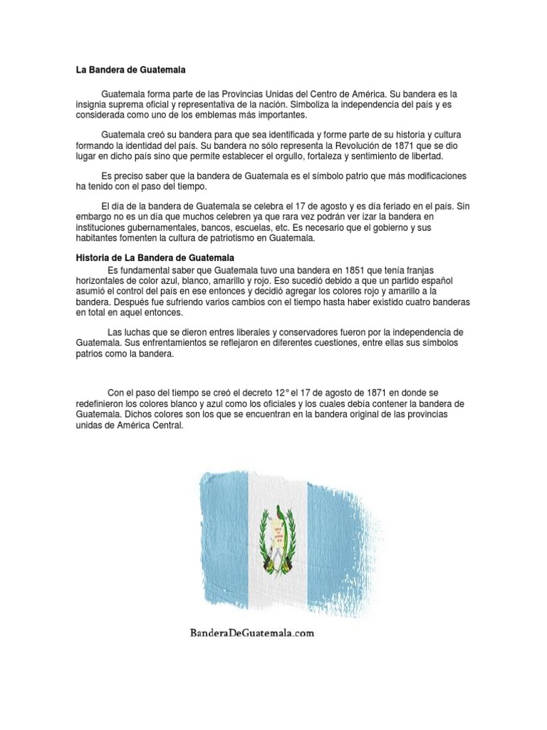 La Bandera de Guatemala | PDF | Guatemala | Los símbolos