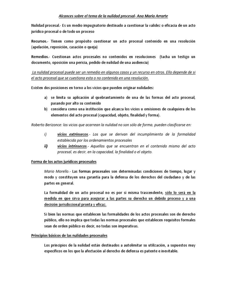 Principios de Nulidad Procesal | PDF | Nulo (ley) | Ley procesal