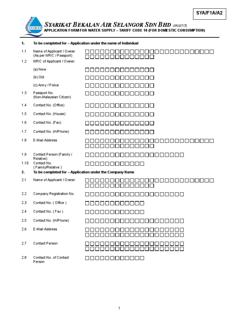 Syabas Water Application | PDF | Address (Geography) | Plumbing