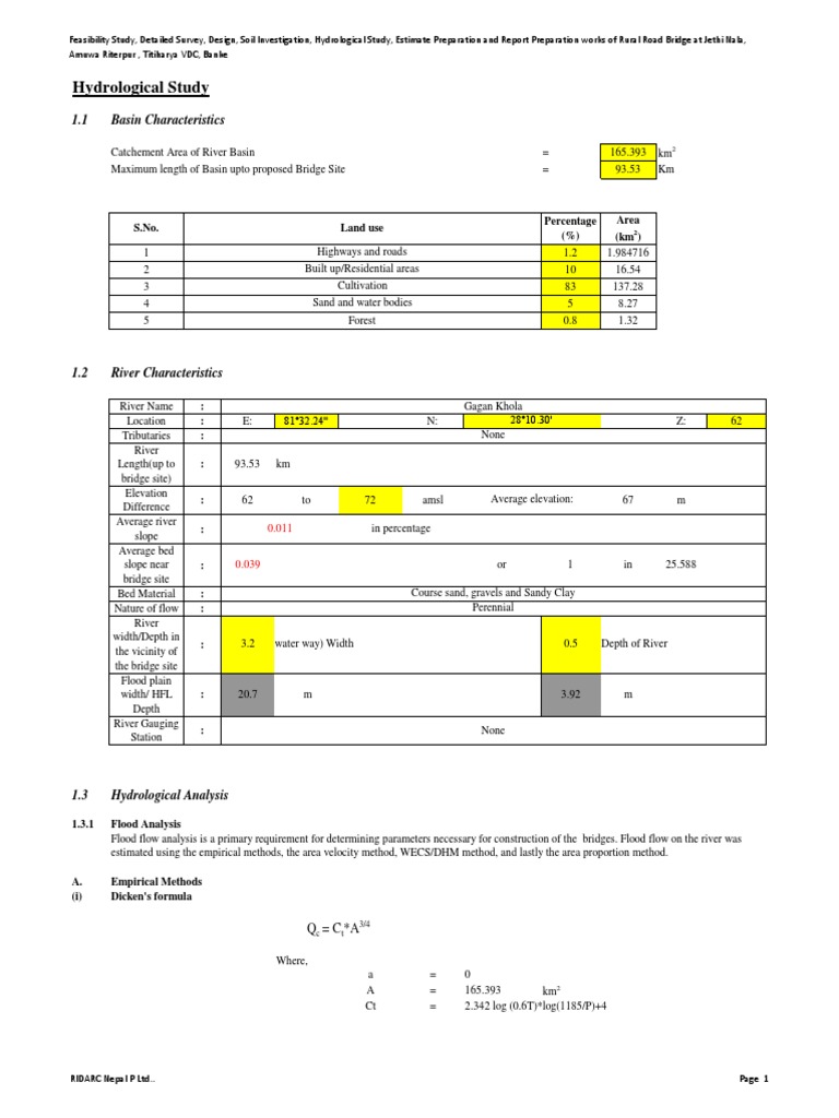 Hydrological Analysis Gagan 25mspan Print | PDF | River | Drainage Basin