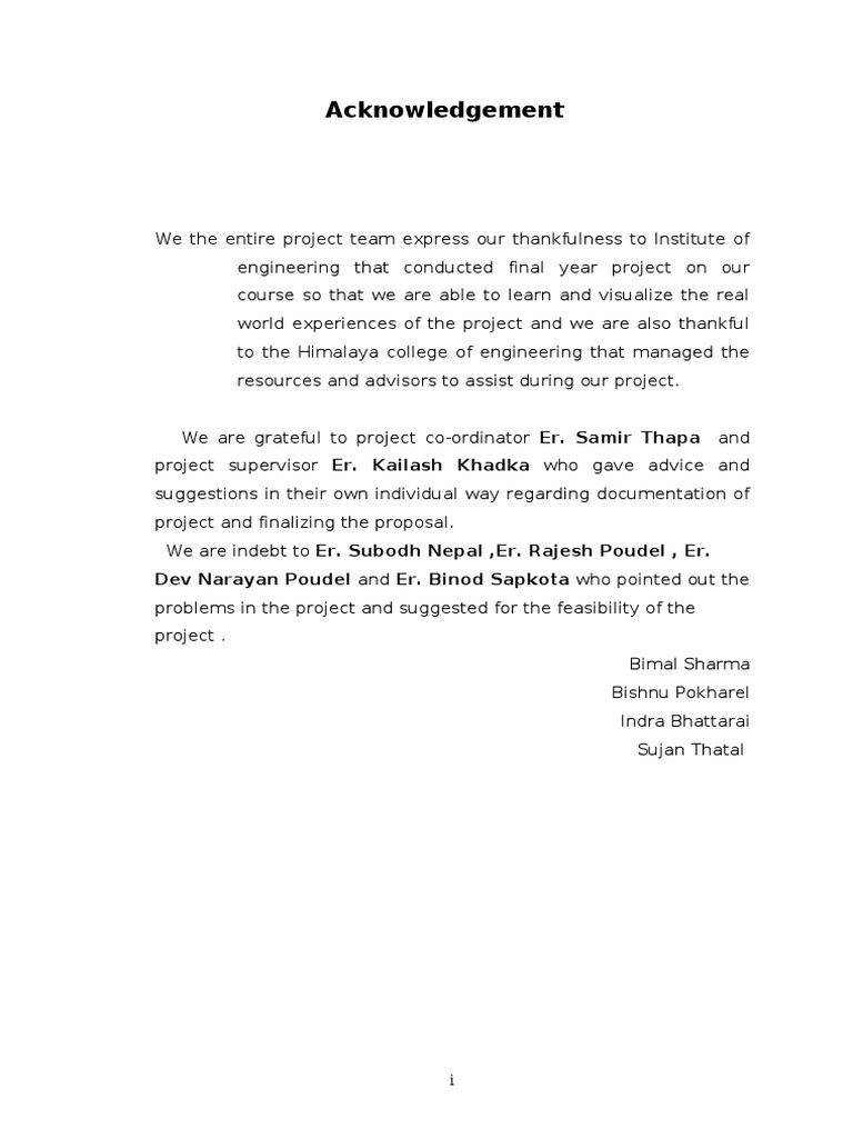 Acknowledgement: Dev Narayan Poudel and Er. Binod Sapkota Who Pointed ...