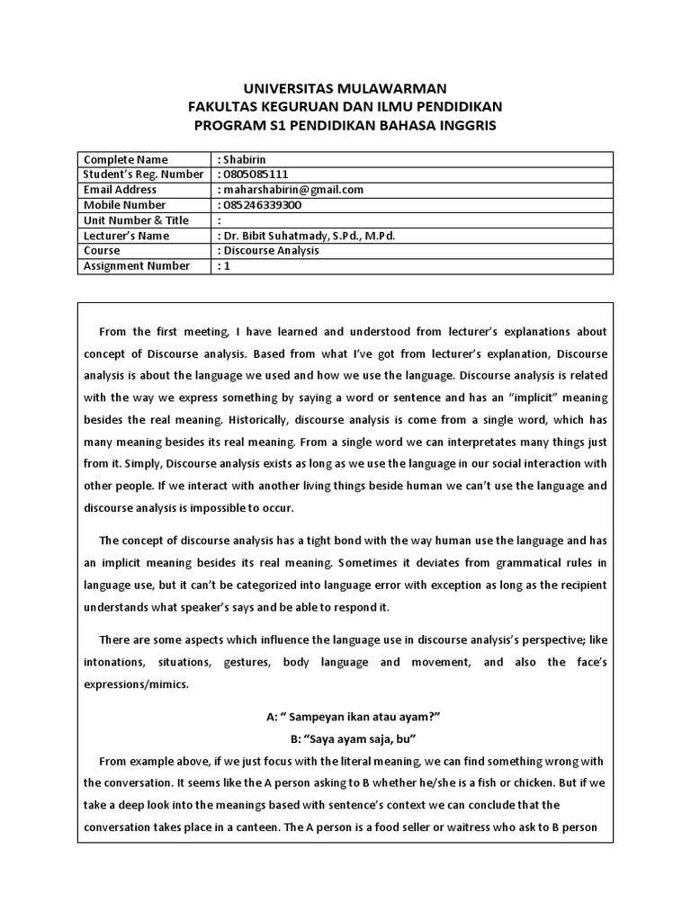 Basic Concept Of Discourse Analysis Pdf Discourse Phrase