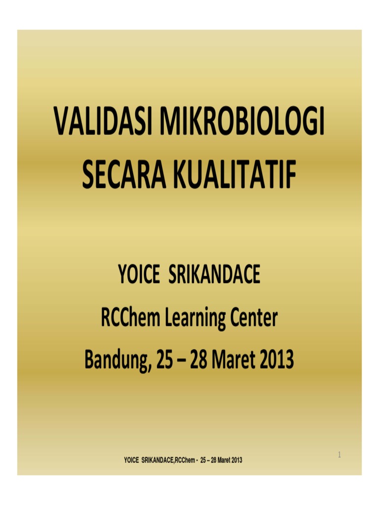 Validasi Mikrobiologi Kualitatif | PDF | Sains & Matematika | Teknologi & Rekayasa