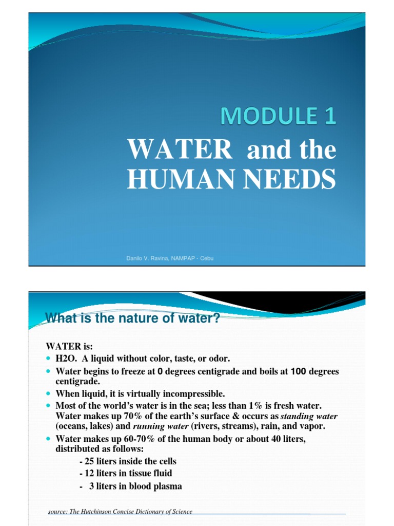 Water's Role in Human Survival Needs | PDF | Pressure | Water