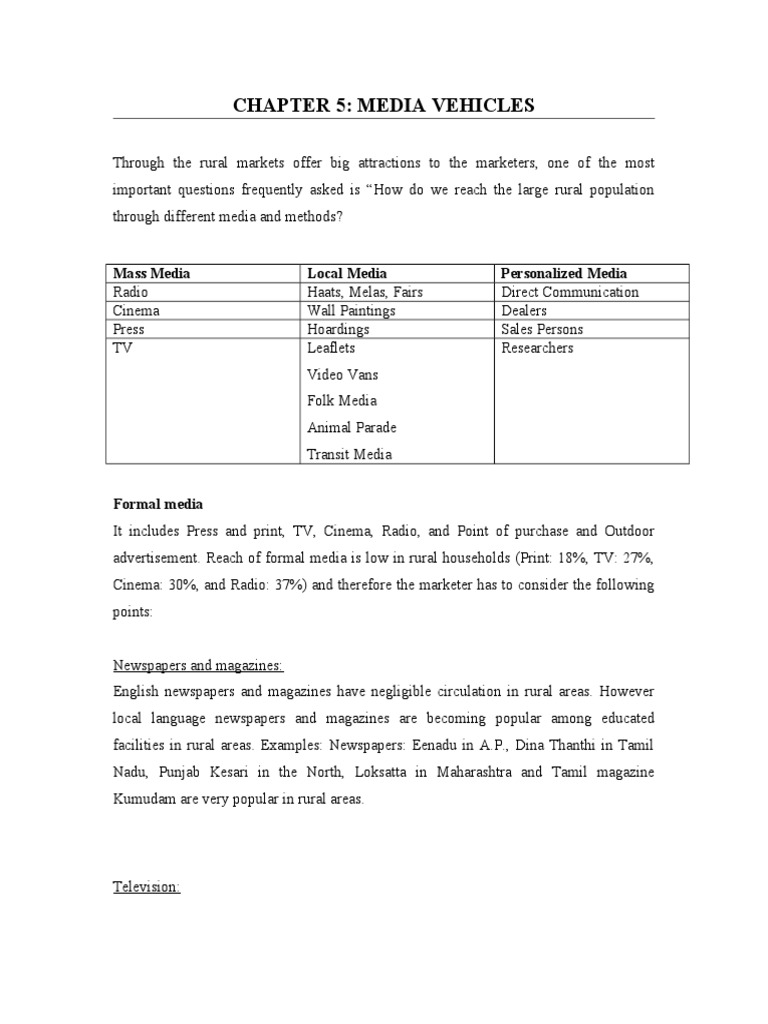 Rural Media Vehicle | PDF | Mass Media | Agriculture
