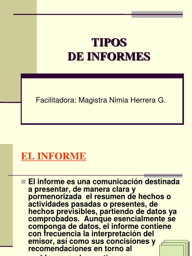 Tipos de Informes | PDF | Toma de decisiones | Science