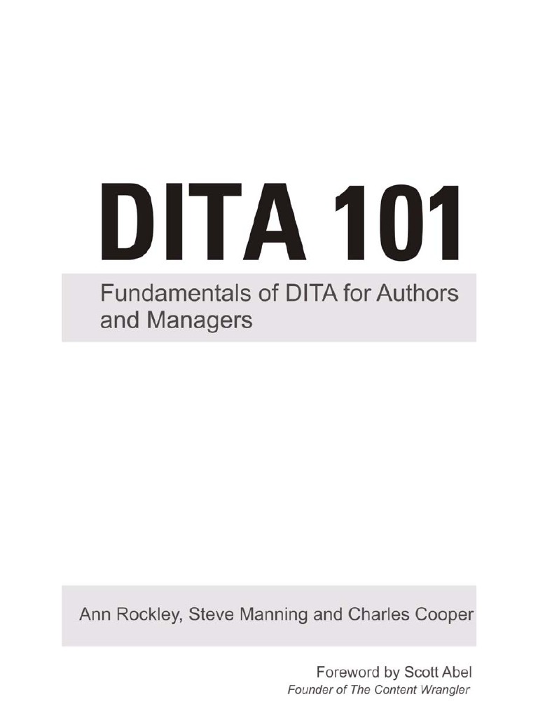 DITA 101: Structured Content Guide | PDF | Reuse | Xml Schema