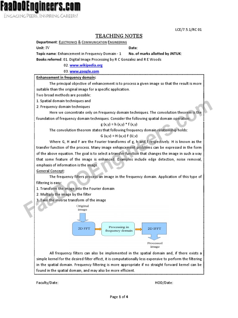 Digital Image Processing Unit-4 | PDF | Low Pass Filter | Electronic Filter