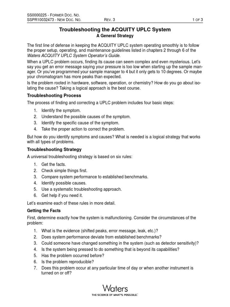 ACQUITY UPLC Troubleshooting Guide | PDF | Troubleshooting | Computing