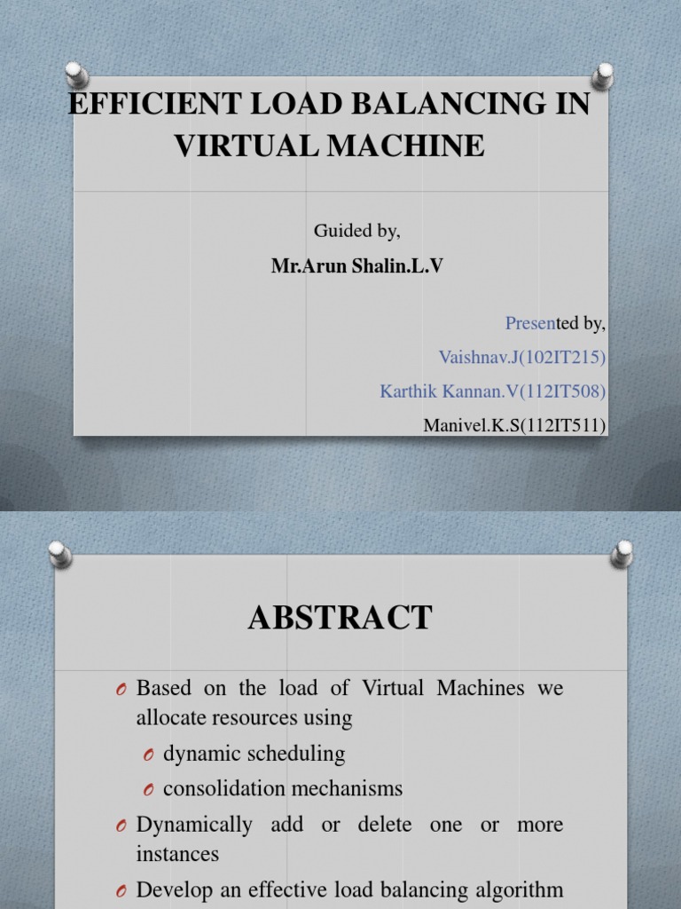 Efficient Load Balancing in Virtual Machine: Guided By | PDF