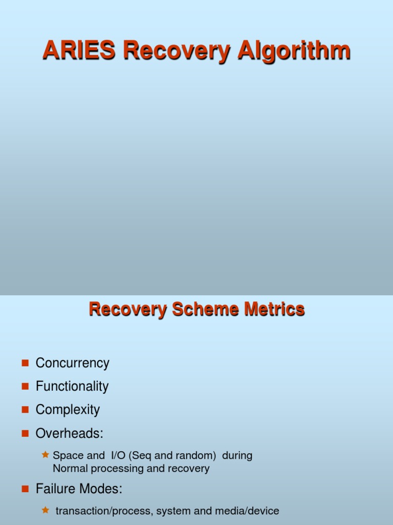 Aries Recovery Algorithm | PDF | Computer Data | Data Management