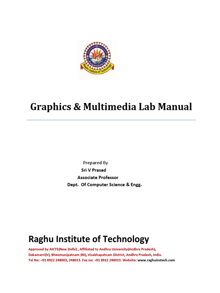 Graphics & Multimedia Lab Manual: Raghu Institute of Technology | PDF | Action Script | Adobe Flash