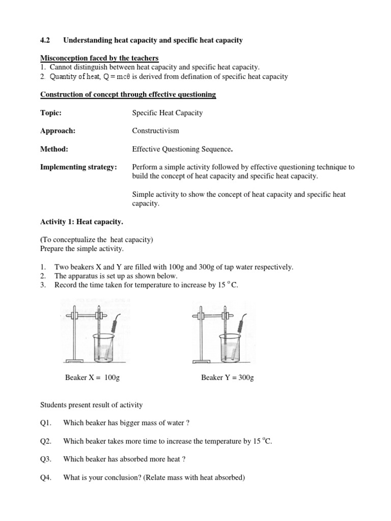 4.2 Understanding Specific Heat Capacity | PDF