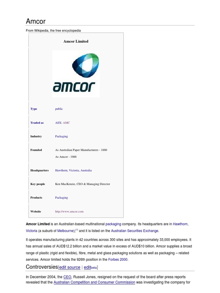 Amcor | PDF | Superfund | Business