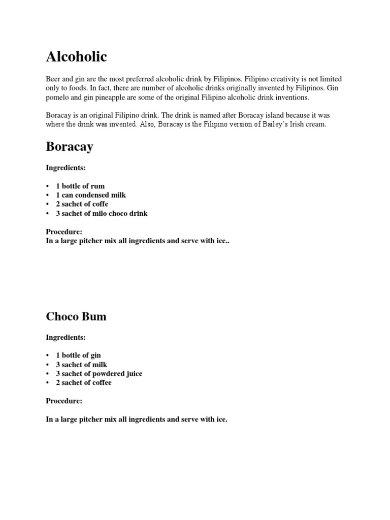 Mix Drinks | PDF | Drink | Alcoholic Drinks