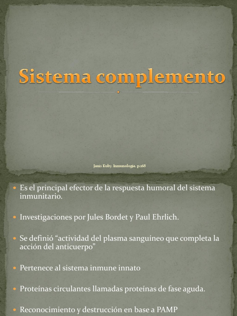 Sistema Complemento | PDF | Sistema complementario | Sistema inmune