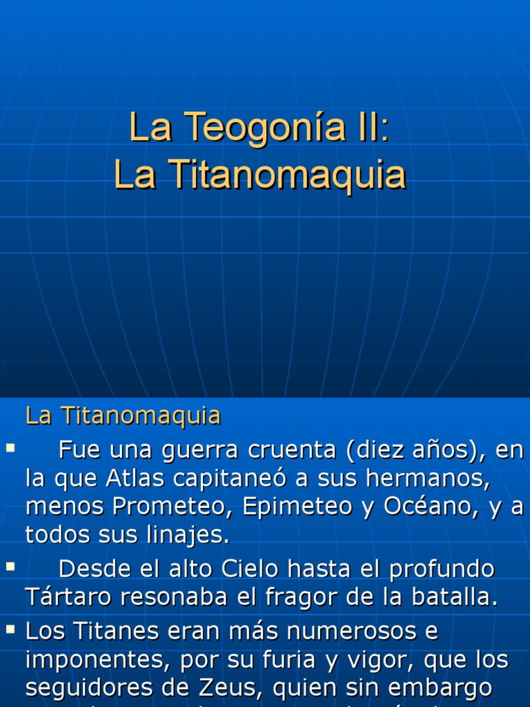 La Teogonía II. La Titanomaquia | PDF | infierno | Zeus