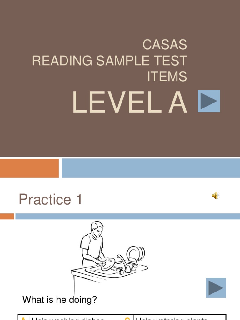 Casas Reading Sample Test Items: Level A | PDF