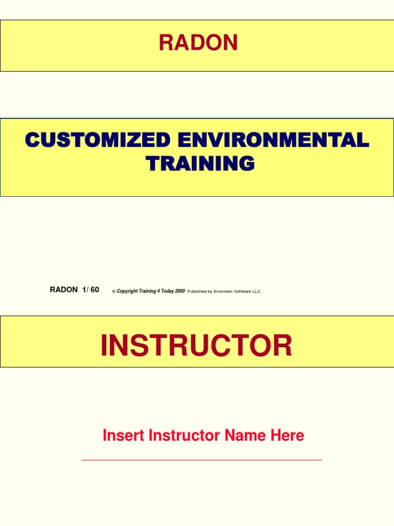 Radon: Customized Environmental Training | PDF | Ventilation ...