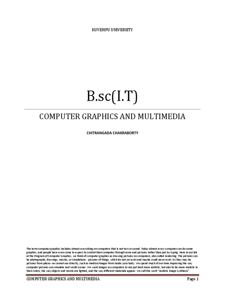 B.SC (I.T) : Computer Graphics and Multimedia | PDF | Pixel | Cathode Ray Tube