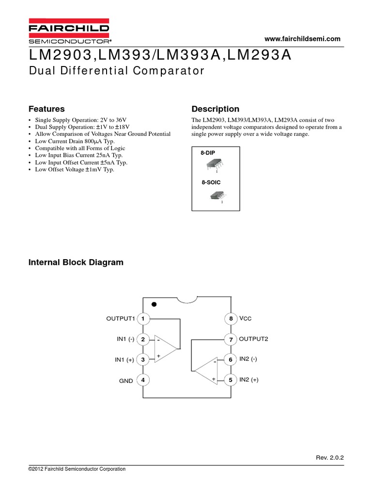 LM2903, LM393/LM393A, LM293A: Dual Differential Comparator | PDF ...