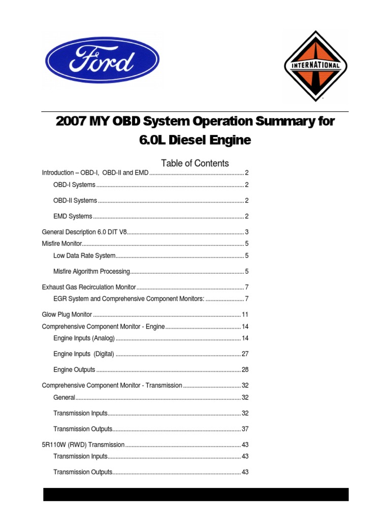 Ford OBD-I, OBD-II, and EMD Systems Guide | PDF | Turbocharger | Fuel ...