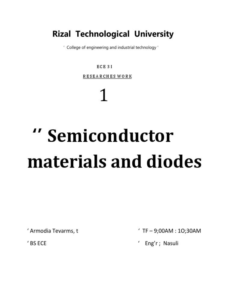 Semiconductor Materials and Diodes | PDF | Semiconductors | P–N Junction