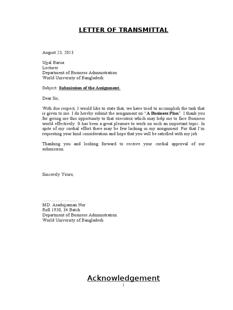 Assignment Letter | PDF