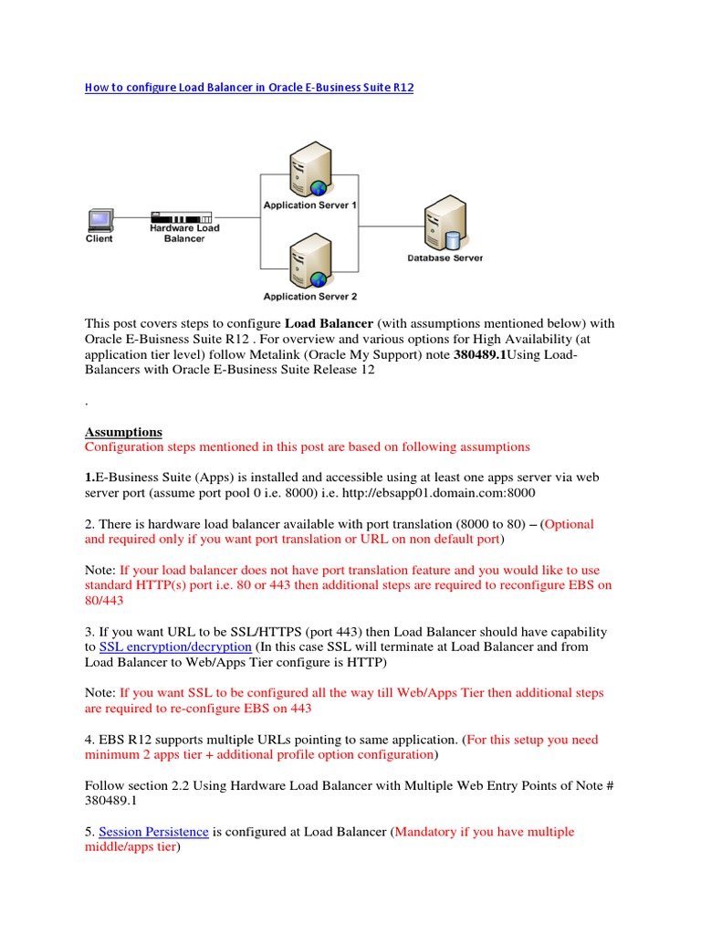 How To Configure Load Balancer in Oracle EBS | PDF | Load Balancing (Computing) | Hypertext ...