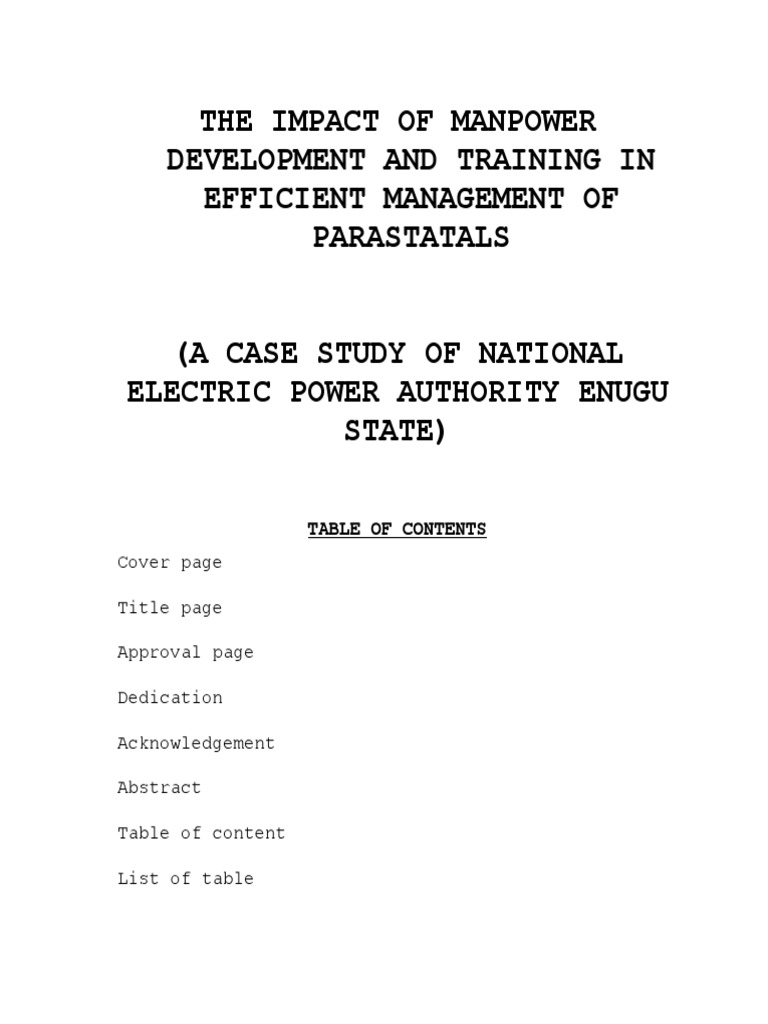 The Impact of Manpower Development and Training in Efficient Management ...