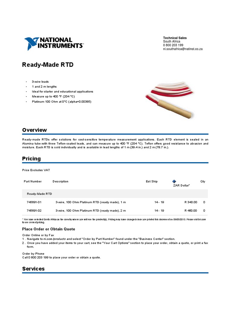 Ready Made RTD | PDF | Calibration | Computing