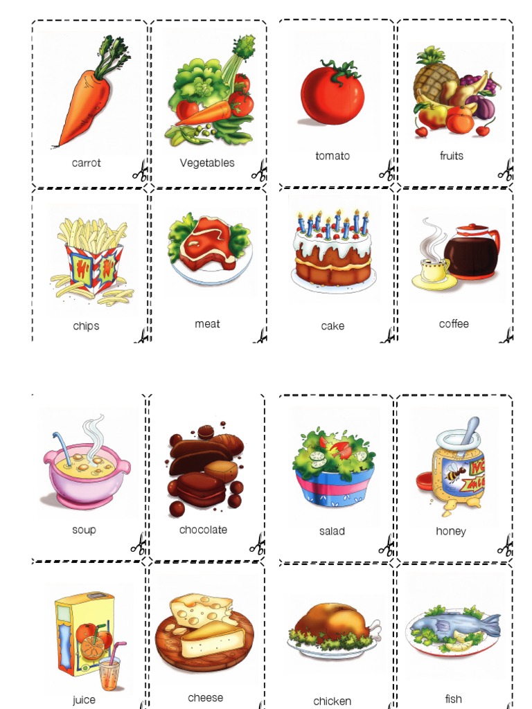 Food Flashcards For ESL | PDF