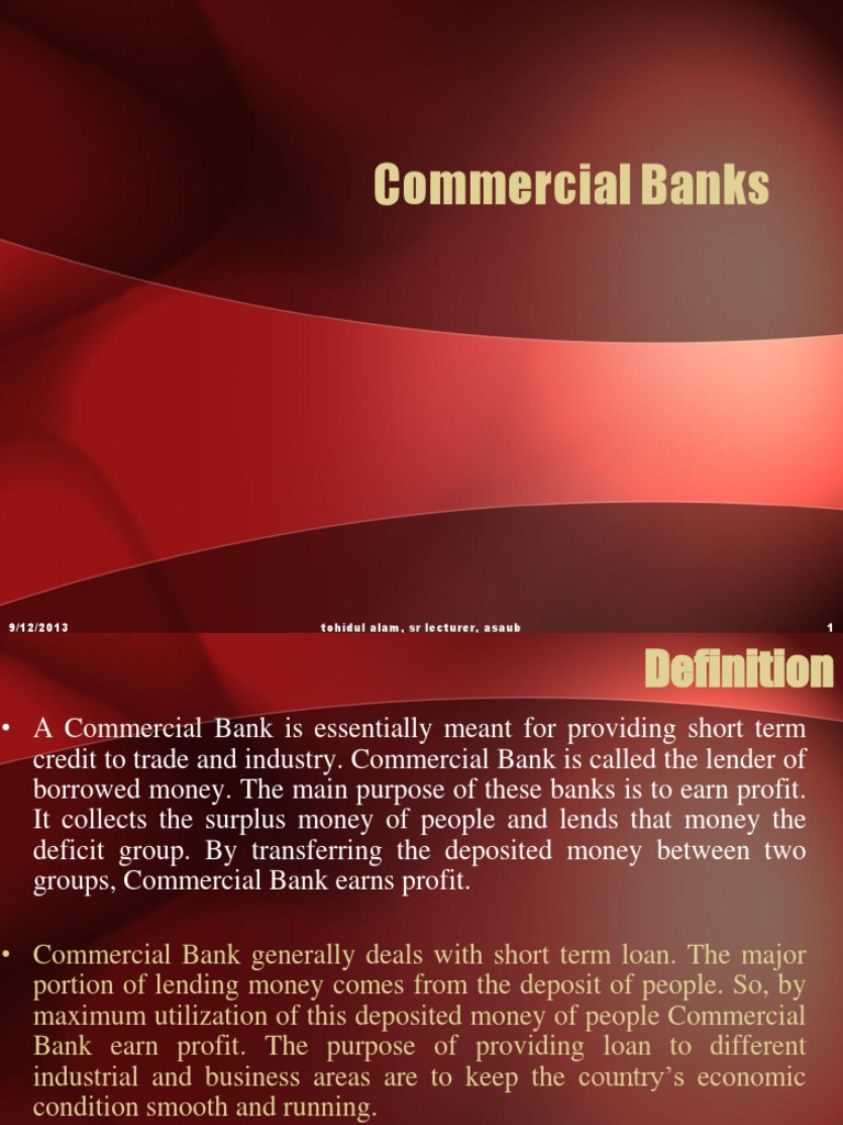 Understanding Commercial Banks and Their Functions | PDF | Deposit ...