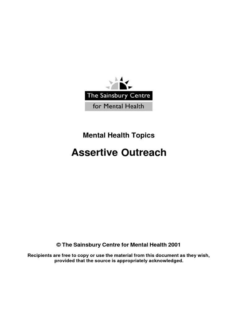 Assertive Outreach: Mental Health Topics | PDF | Mental Disorder | Mental Health