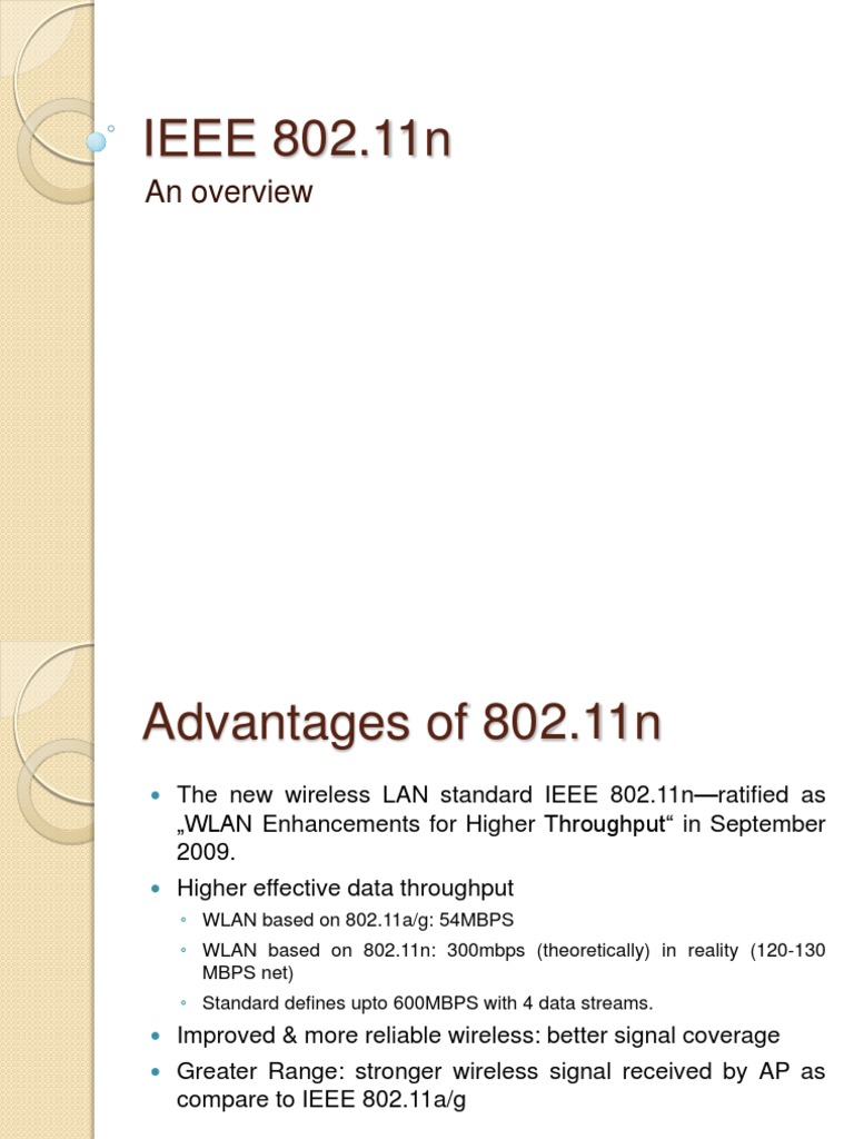 IEEE 802.11n | PDF | Ieee 802.11 | Wireless Lan