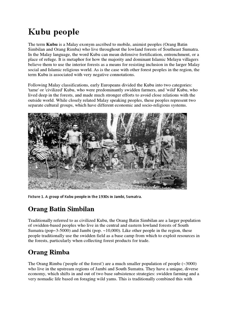 Kubu People | PDF | Ethnic Groups | Strait Of Malacca