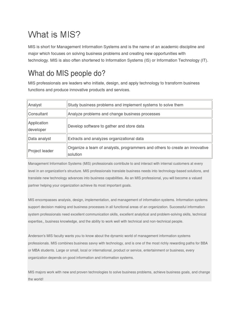 Understanding Management Information Systems | PDF
