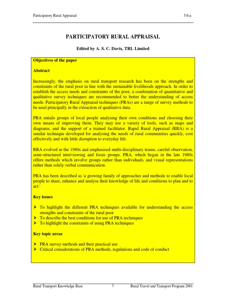 Understanding Rural Access Needs Through Participatory Methods: An ...