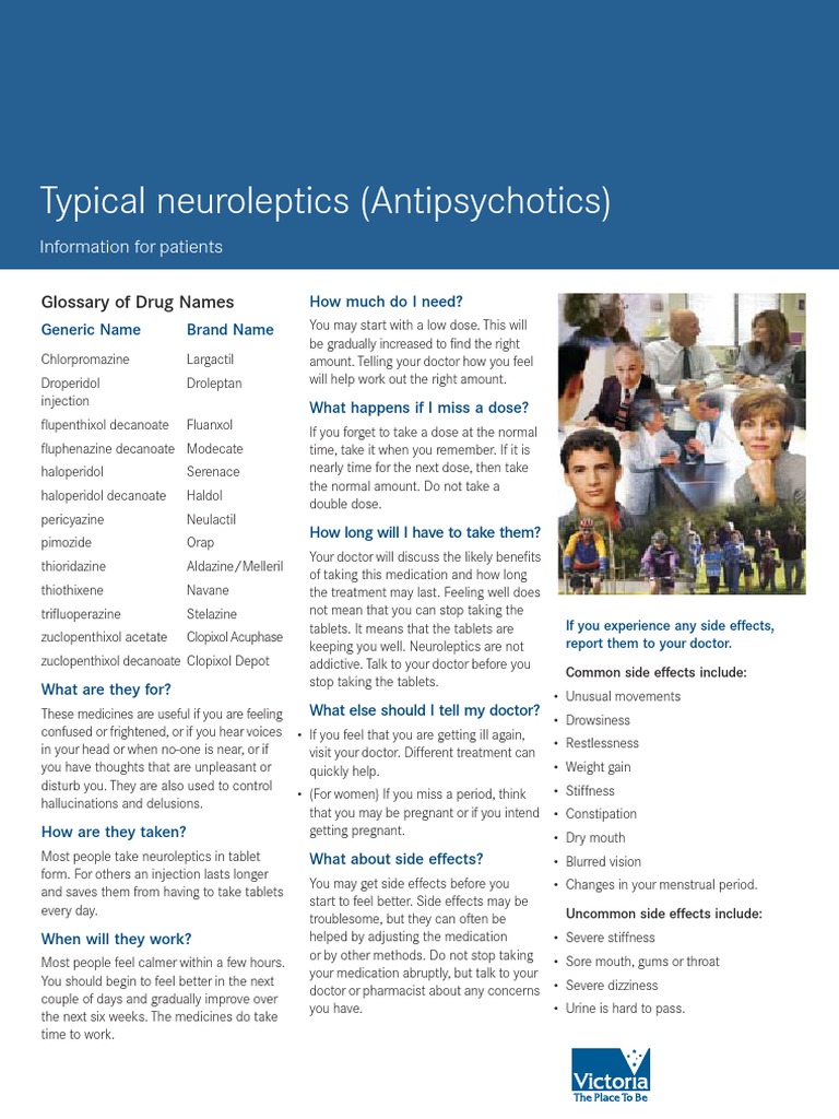 Typical Neuroleptics (Antipsychotics) : Information For Patients | PDF ...