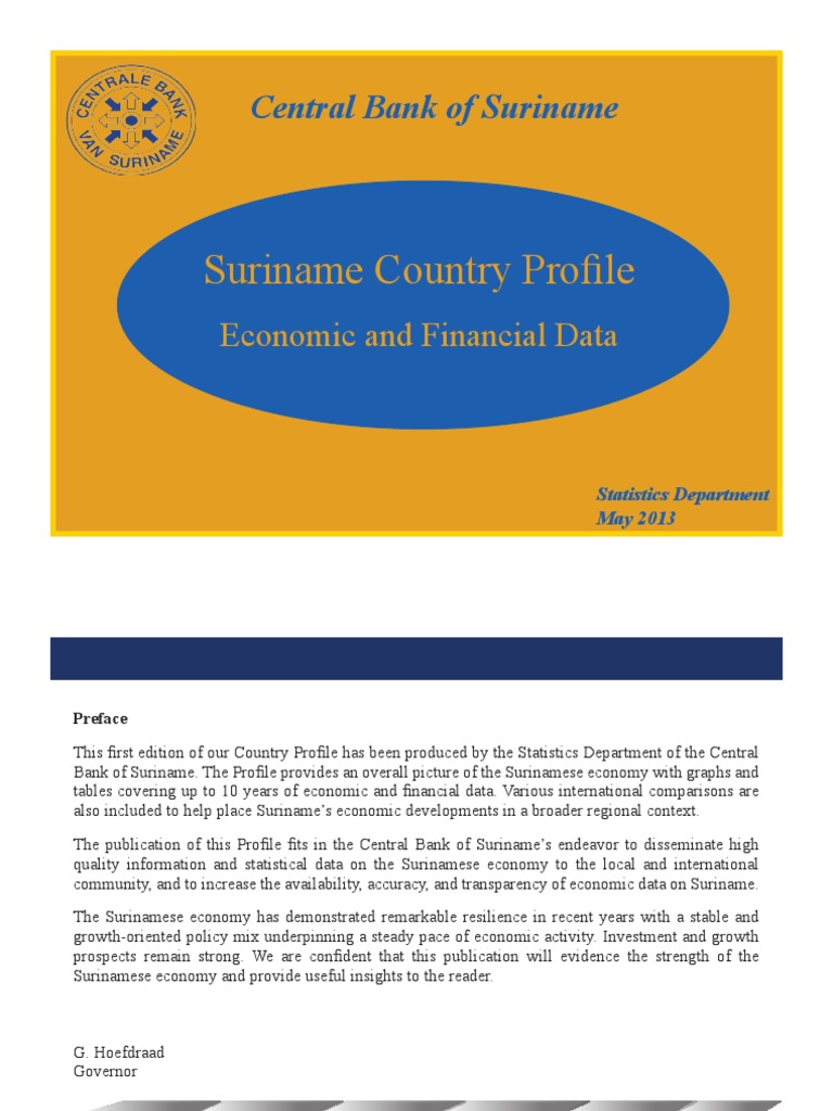 Suriname Economic Overview 2013 | PDF | Money Supply | Foreign Exchange ...
