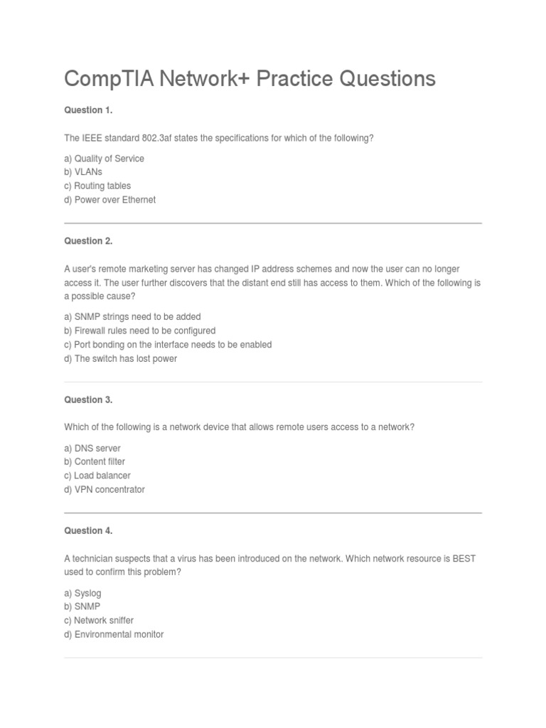 CompTIA Network PDF | PDF | Network Switch | Computer Network