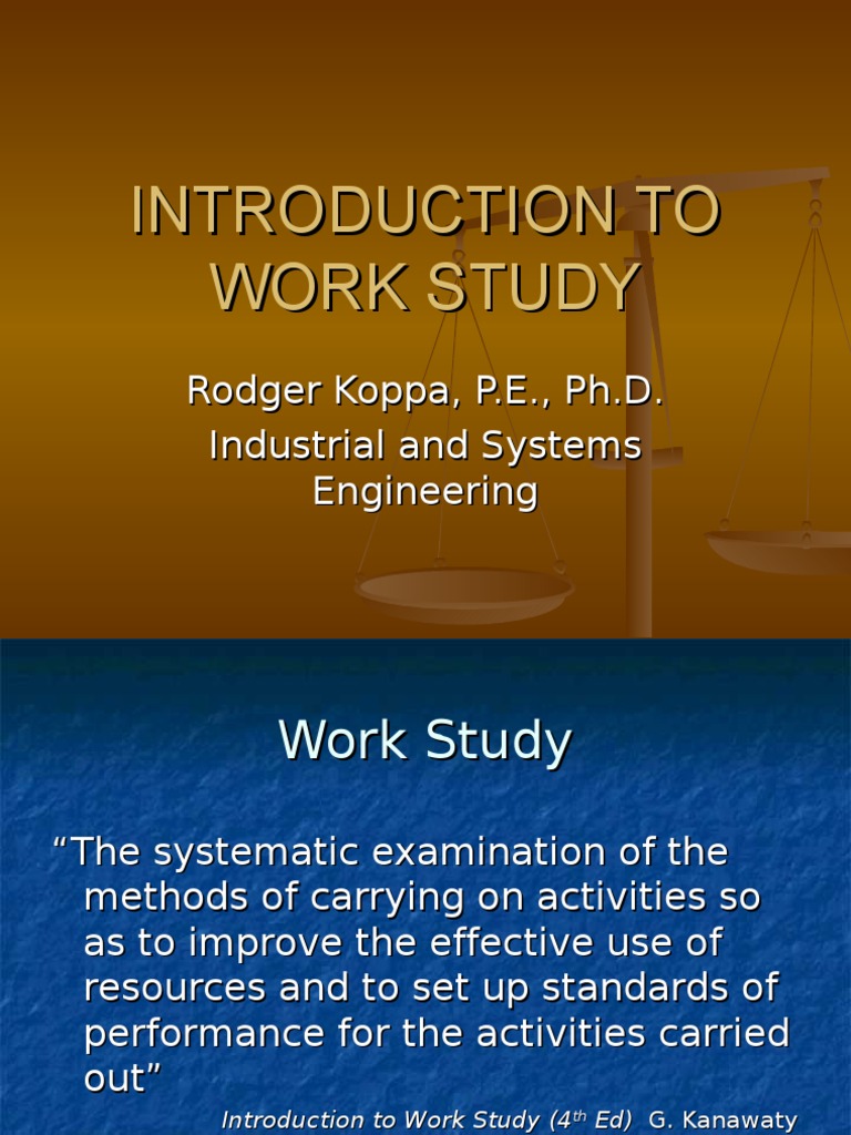 Introduction To Work Study | PDF | Business