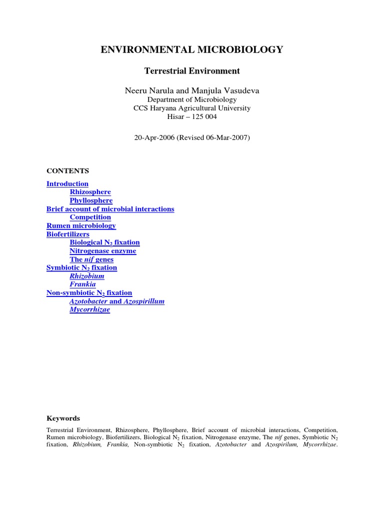 Microbial Communities and Interactions in Terrestrial Environments ...